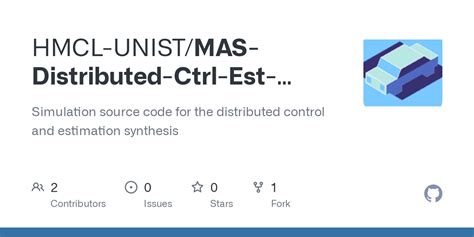 github hmcl unist mas distributed ctrl est synthesis simulation