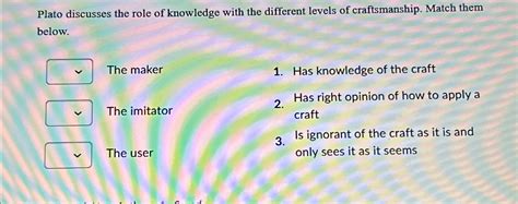 Solved Plato Discusses The Role Of Knowledge With The