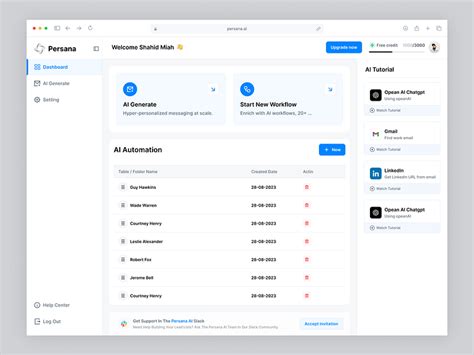 Persana Ai Ai Automation Email Screen By Shahid Miah Ui Ux Designer