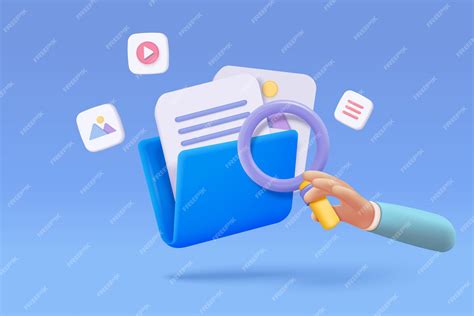 Premium Vector 3d Media File Management Concept Searching Image And Video Files In Database