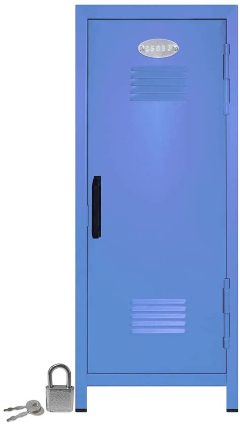 Mini Locker With Lock And Key Pastel Blue Home Accessories