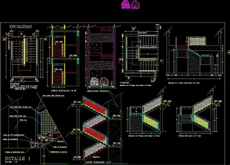 Detail Staircase Dwg Section For Autocad • Designs Cad