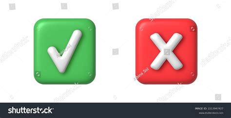 Green Tick Check Mark Cross Mark Stock Illustration Shutterstock
