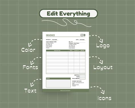 Invoice Template Bundle Google Sheet Editable Invoice Business Invoice Editable Template