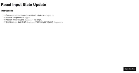 Starter Hooks TextBox Codesandbox