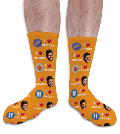 I Love Cricket Personalised Socks Photo Socks Photo Socks Uk