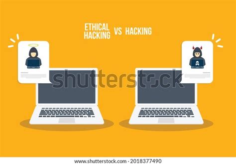 Ethical Hacking Vs Hacking Vector Illustration Stock Vector Royalty Free 2018377490 Shutterstock