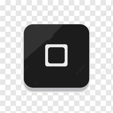 흰색 바탕에 검은색 사각형 터치 버튼 벡터 흰색 배경에 있는 단순한 검은색 아이콘 그림자 없음 작은 프레임 중앙 Png 일러스트 및 벡터 에 대한 무료 다운로드