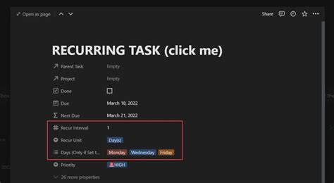 the best way to create recurring tasks in notion 2023