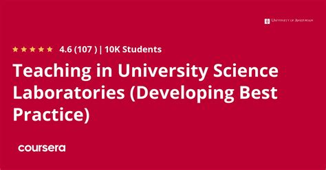 Teaching In University Science Laboratories Developing Best Practice Coursera