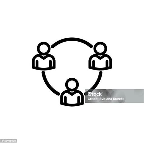 토론 줄 아이콘입니다 말풍선 사람 사람들 팀 비즈니스 아이디어 토론 회의 세션 통신 개념입니다 흰색 배경에 벡터 검은 선 아이콘