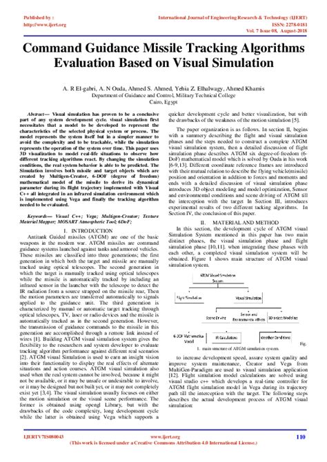 Pdf Command Guidance Missile Tracking Algorithms Evaluation Based On