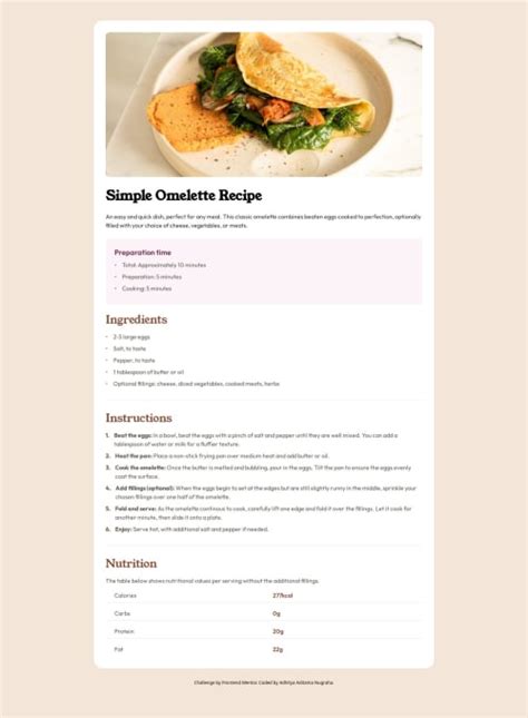 Frontend Mentor Recipe Page Using Tailwind Css Coding Challenge Solution