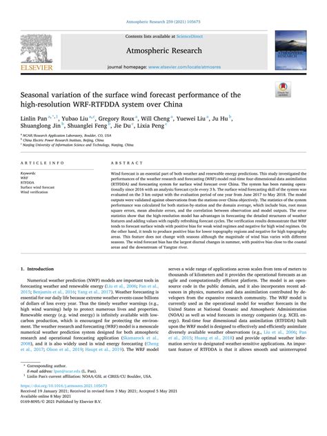 Pdf Seasonal Variation Of The Surface Wind Forecast Performance Of