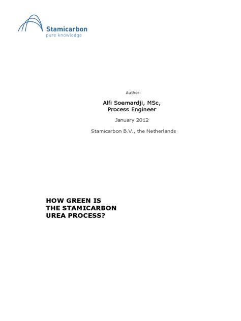 How Green Is The Stamicarbon Urea Process V2 W Download Free Pdf