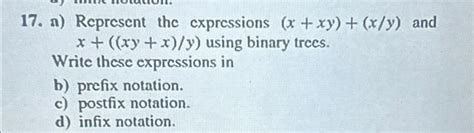 Solved A ﻿represent The Expressions Xxyxy ﻿and