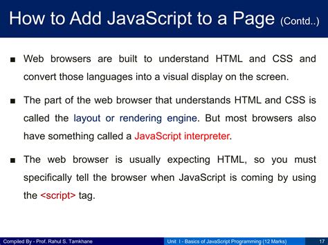 Css Unit I Basics Of Javascript Programming Pdf