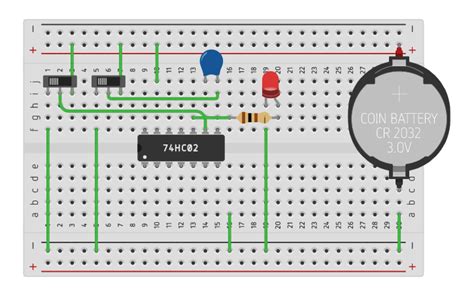 Circuit Design Nor Gate Tinkercad