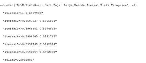 Penyelesaian Akar Persamaan Non Linear Dengan Metode Regulasi Falsi Metode Iterasi Titik Tetap