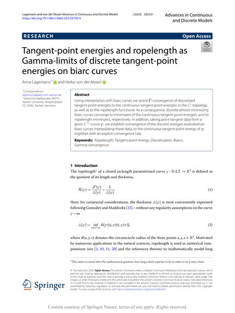 pdf tangent point energies and ropelength as gamma limits of discrete