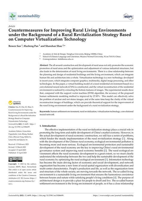 Pdf Countermeasures For Improving Rural Living Environments Under The