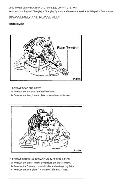 Disassembly And Reassembly Alternator Pdf Nut Hardware Screw