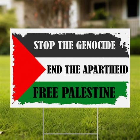 Stop The Genocide Free Palestine Yard Sign With H Stake Peace Yard