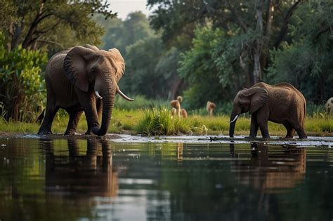 Wildlife Diversity In Natural Habitat Premium Ai Generated Image