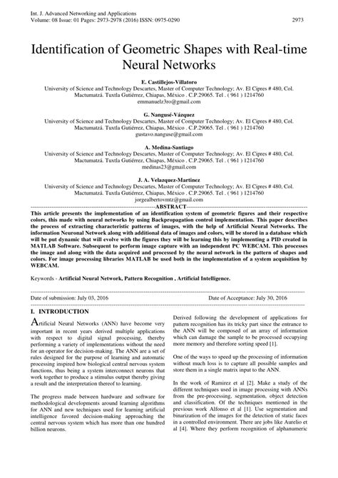 pdf identification of geometric shapes with real time neural networks