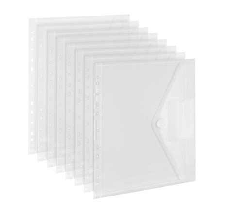 Agoer 20 A4 Binder Pocket Envelope Clear Poly Binder Envelope With Space Saving Closure 11 Holes