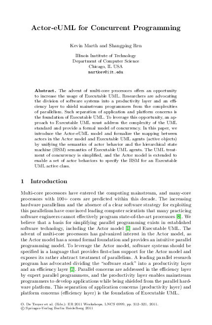 Pdf Actor Euml For Concurrent Programming