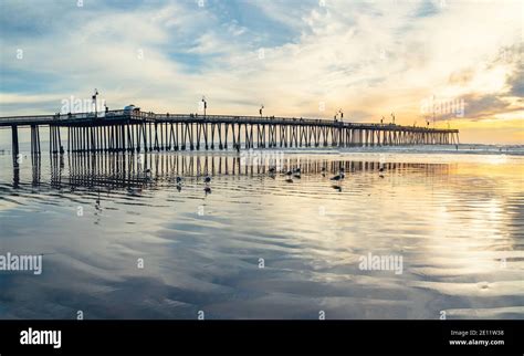Wall Art Poster 24x14 Pismo Beach Pier At Sunset San Luis Obispo