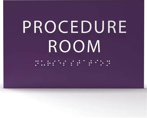 Ada Central Signs 6 X4 Procedure Room Sign Tactile Graphics Grade 2 Braille Text Emergency