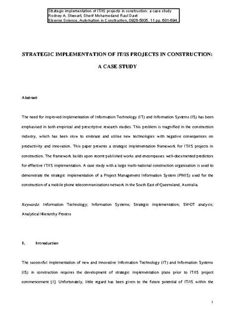 Project Implementation Of Stratagies Pdfsimpli