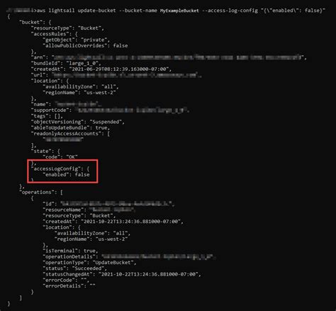 Enable Bucket Access Logging In Lightsail Amazon Lightsail