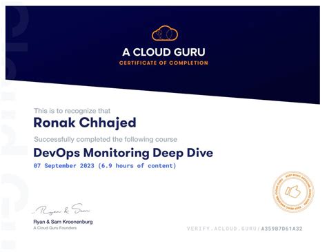 Ronak Jain On Linkedin Certificate Of Completion A Cloud Guru