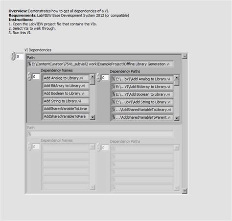 List All Subvis Of A Selected Vi From Within A Labview Project Ni