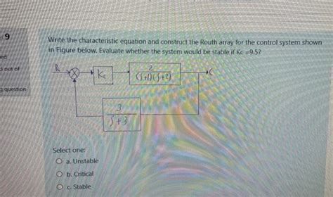 Solved 9 Write The Characteristic Equation And Construct The