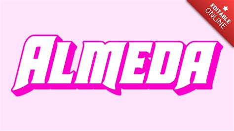 Almeda Woman 3d Text Effect Generator