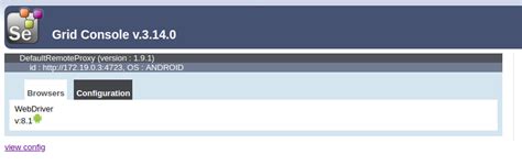 appium 1 10 0 is not correctly connected registered to selenium grid