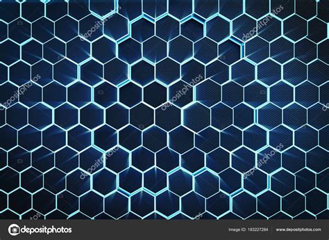 Illustration Blue Abstract Hexagonal Geometric Background Structure