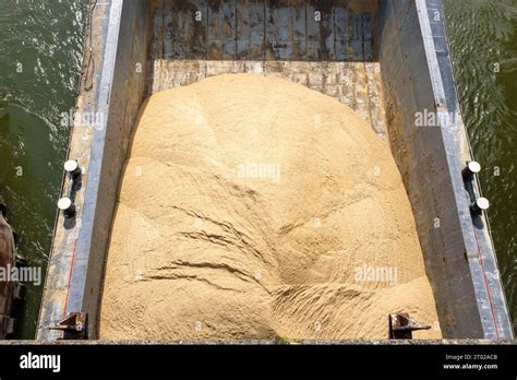 Sand Quarry And Waterways Transportation Of The Sand River Transport