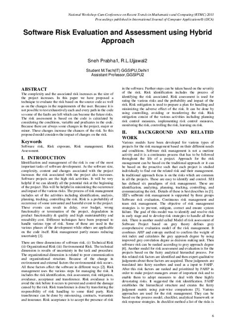 Pdf Software Risk Evaluation And Assessment Using Hybrid Approach