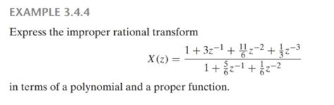Solved Express The Improper Rational Transform