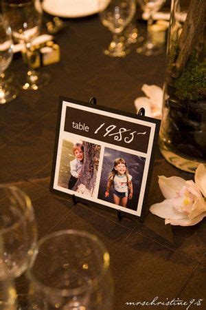 Wedding Ideas Table Numbers With A Date Pictures Of The Bride Groom During That Year Or
