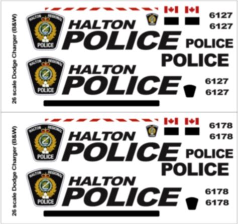 126 Scale Halton Regional Police Dodge Charger Pursuit Decals Ebay