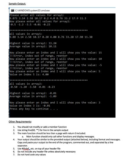 Solved Program Description Design A Class That Has An Array Chegg