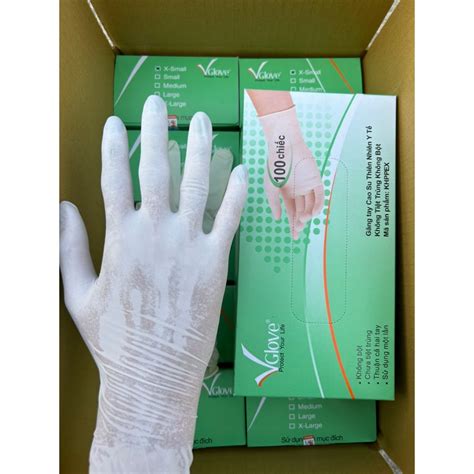 Thùng hộp Găng Tay Y Tế Vglove Latex Không Bột Màu Trắng Shopee Việt Nam
