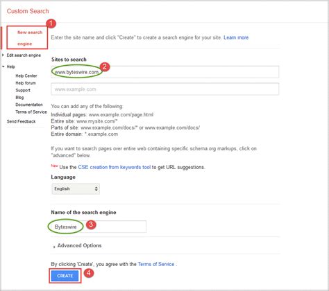 Create Google Custom Search Engine For A Website