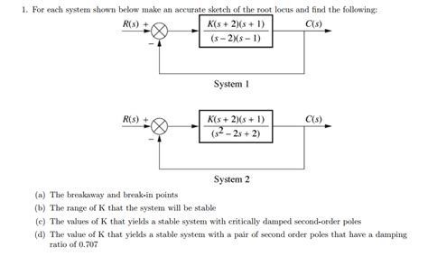 Solved 1 For Each System Shown Below Make An Accurate